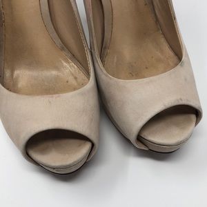 SCHUTZ | Shoes | Schutz Suede Cream Platform Heels | Poshmark